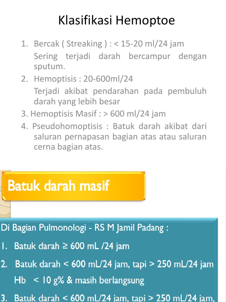 Klasifikasi Hemoptoe dan Hemoptisis | PDF