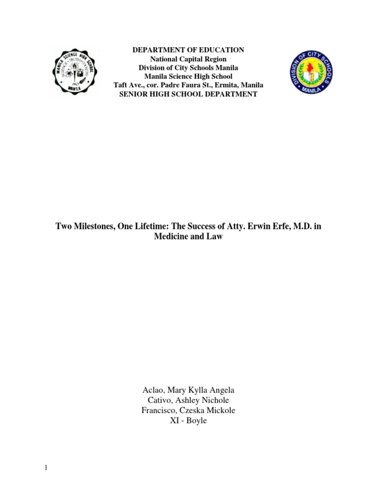 The Success of Atty. Erwin Erfe, M.D. in Medicine and Law PDF | PDF ...