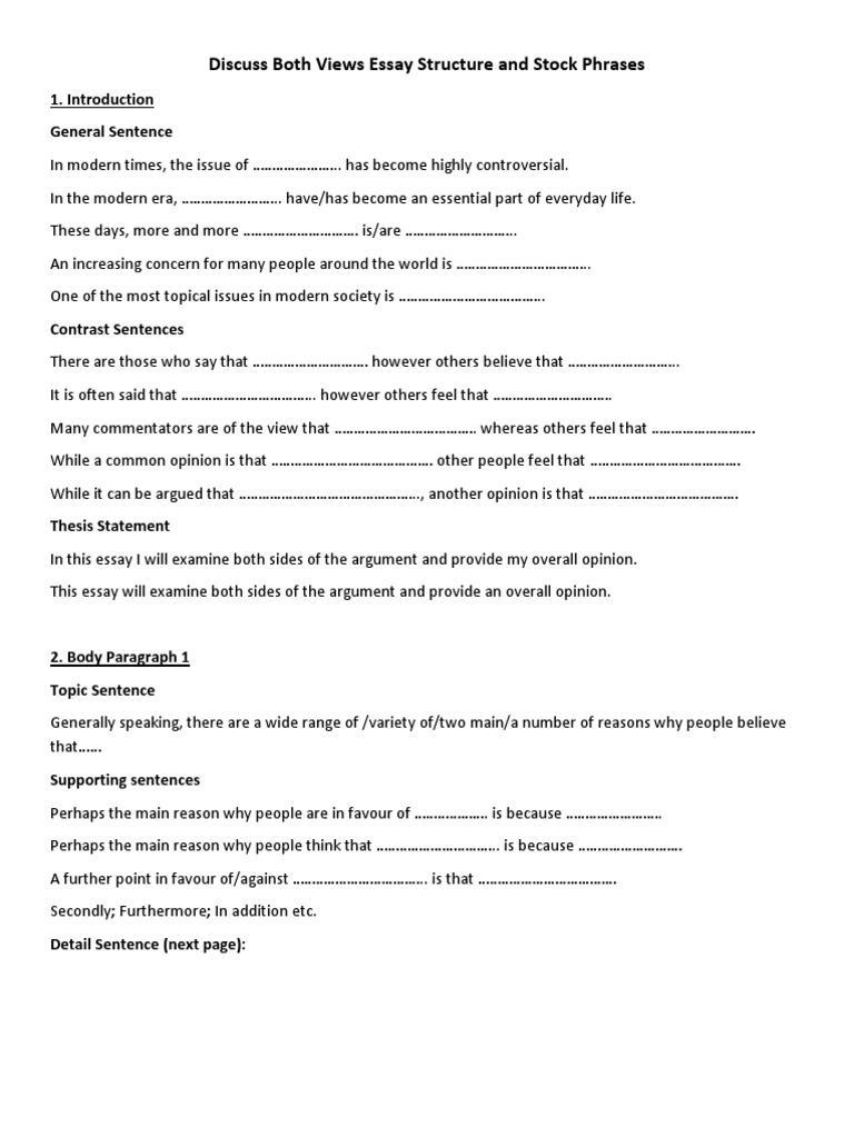 Overall Structure and Stock Phrase Template | PDF | Essays | Phrase