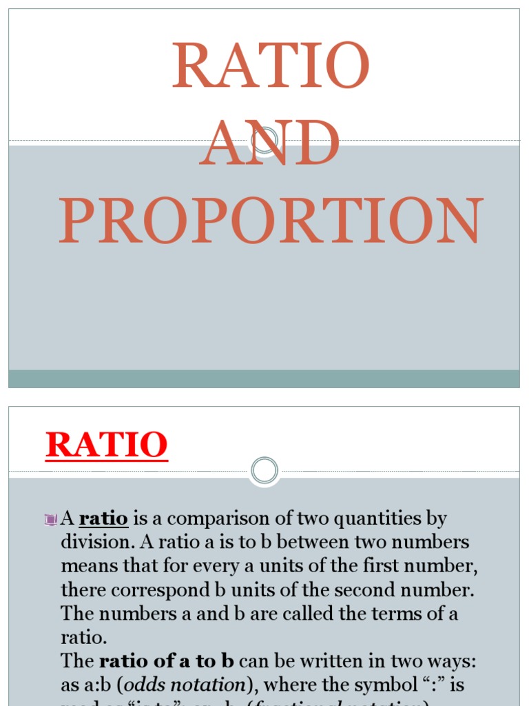 RATIO | PDF | Ratio | Fraction (Mathematics)