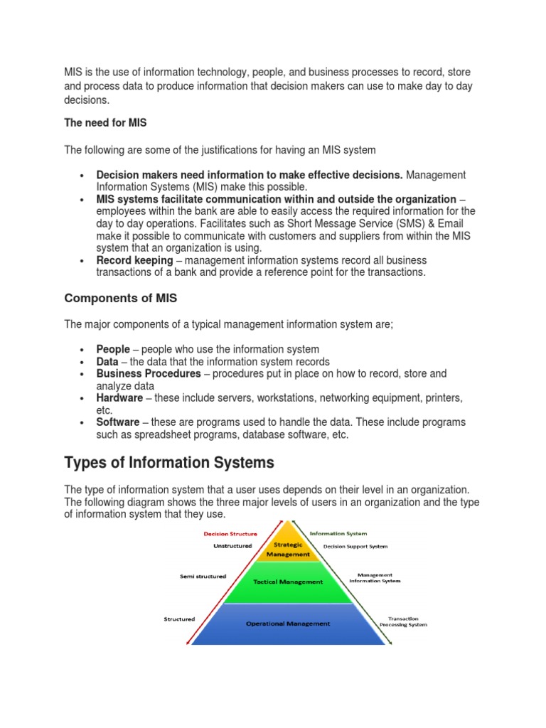 Types of Information Systems | PDF
