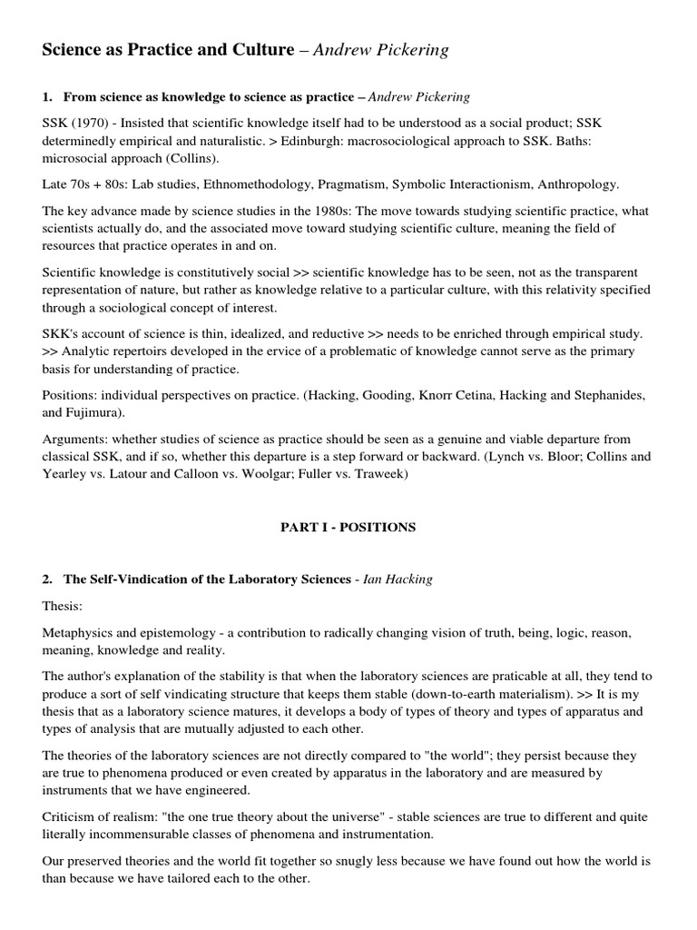 Summary of Science As Practice | PDF | Science | Experiment