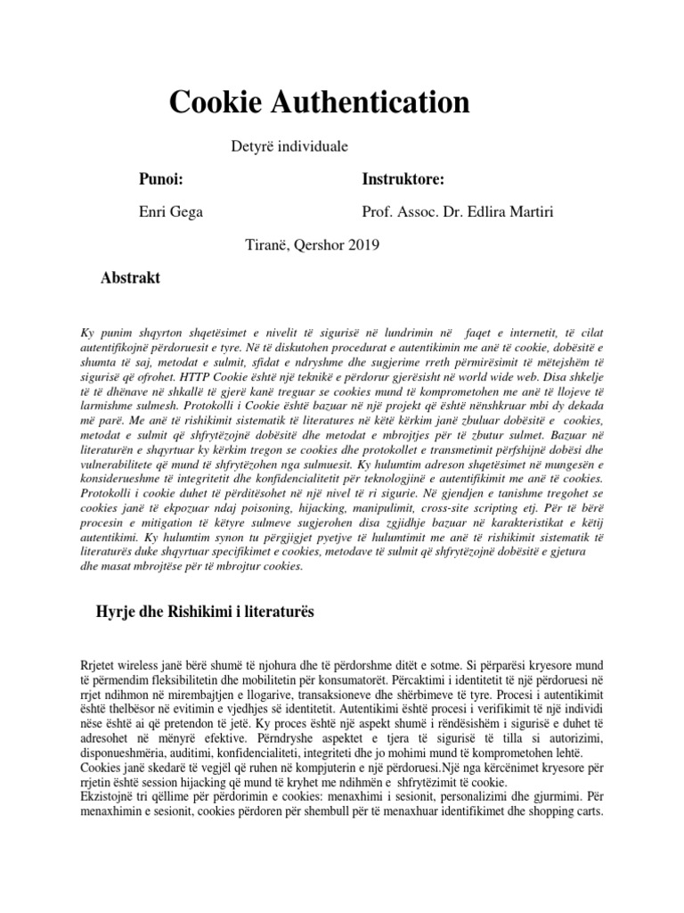 Cookie Authentication | PDF