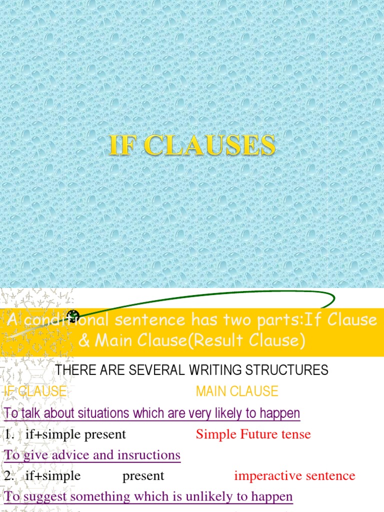 If Clauses | PDF | Perfect (Grammar) | Grammatical Tense