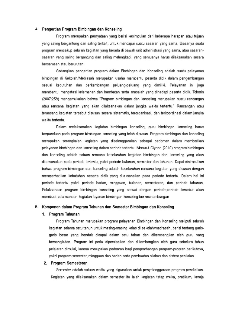 Penyusunan Program Tahunan & Semesteran BK | PDF