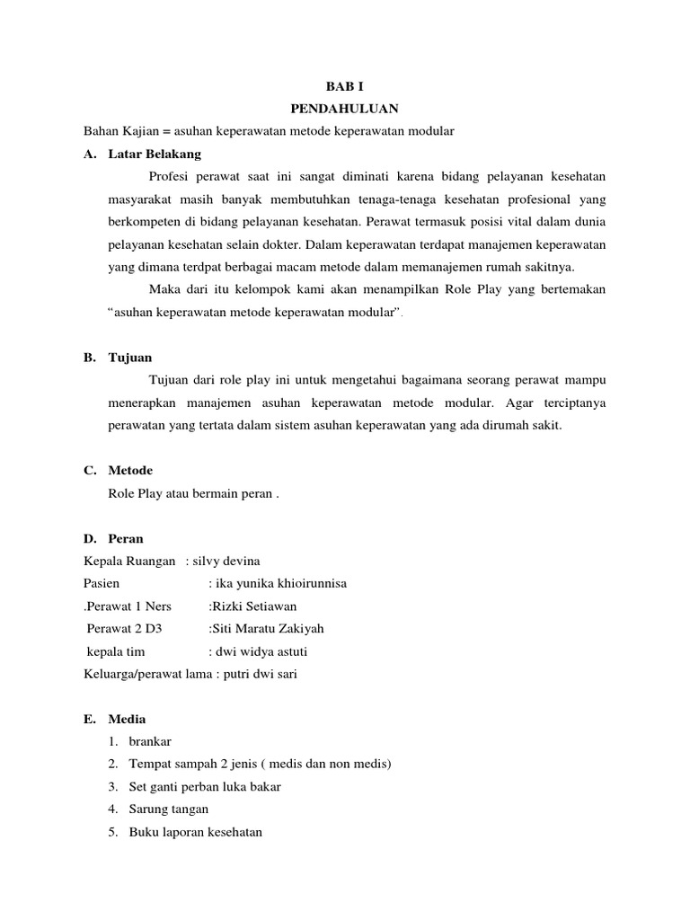 Naskah Role Play Perawat | PDF