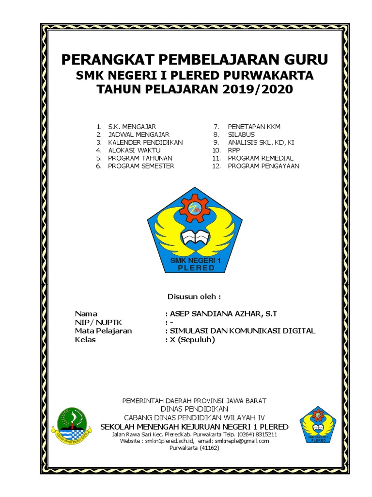 Cover Perangkat KBM Guru | PDF