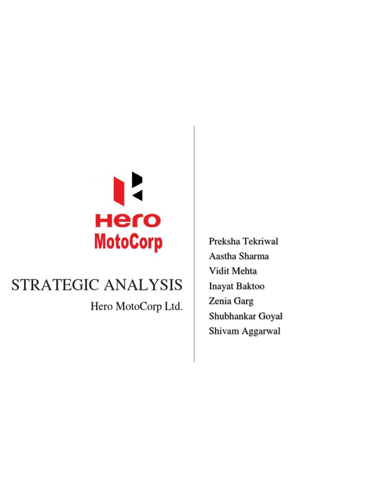 Strategic Analysis: Hero Motocorp LTD | PDF | Car | Electric Vehicle