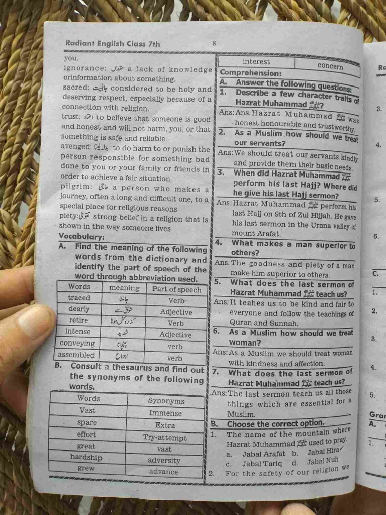 Eng Class 7th Guide Solve Exercise | PDF