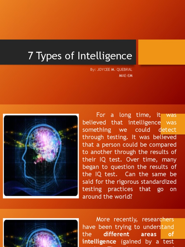 7 Types of Intelligence | PDF | Intelligence Quotient | Intelligence