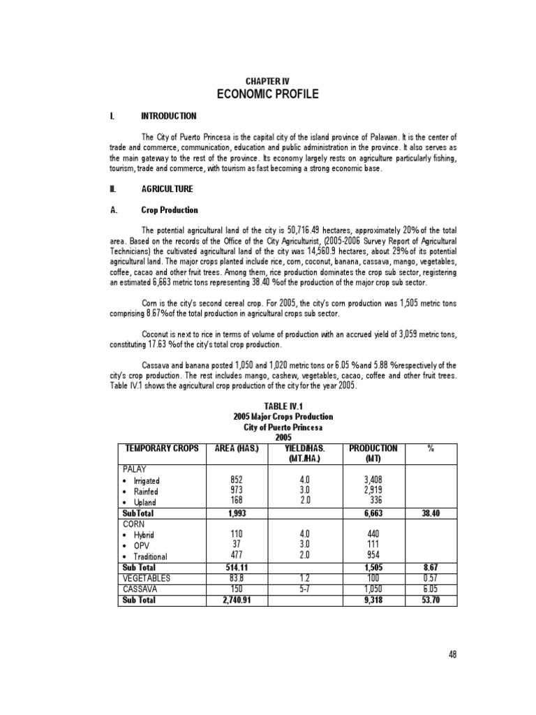 Economic Profile | PDF | Agriculture | Tourism