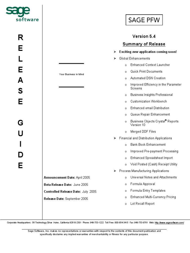 PFW 5.4 Release Guide | PDF | Operating System | Microsoft Windows