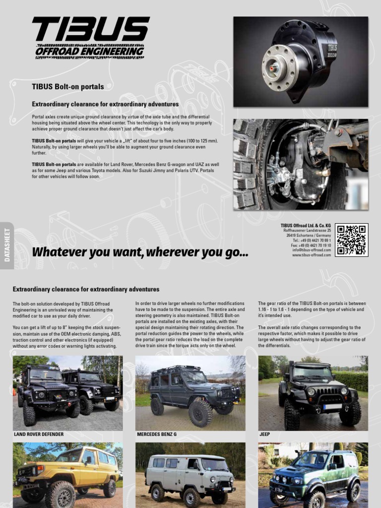 TIBUS Bolt-On Portal Axles Overview | PDF | Axle | Motor Vehicle