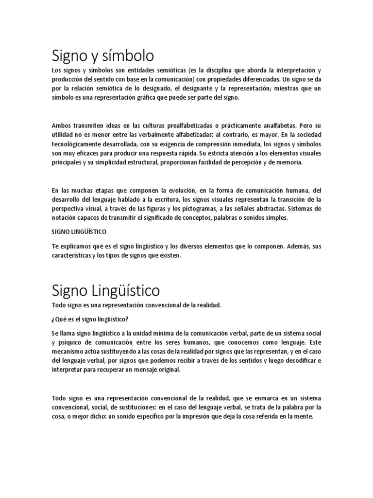 Signo y Símbolo | PDF | Dialecto | Los símbolos