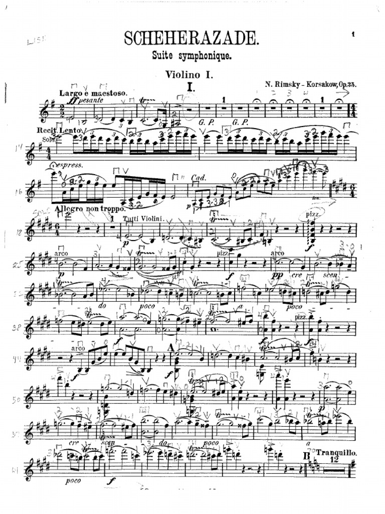 Scheherazade Violin 1 Bowings | PDF