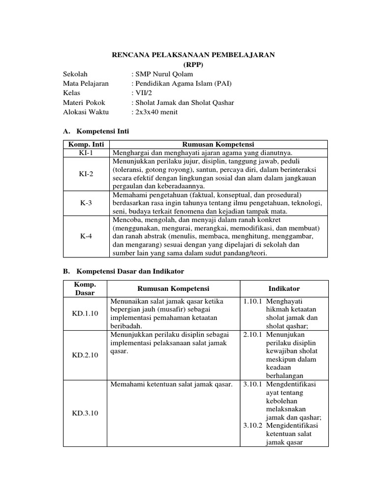 Contoh RPP | PDF