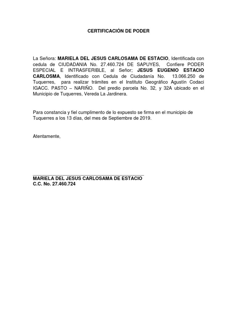 Certificación de Poder | PDF