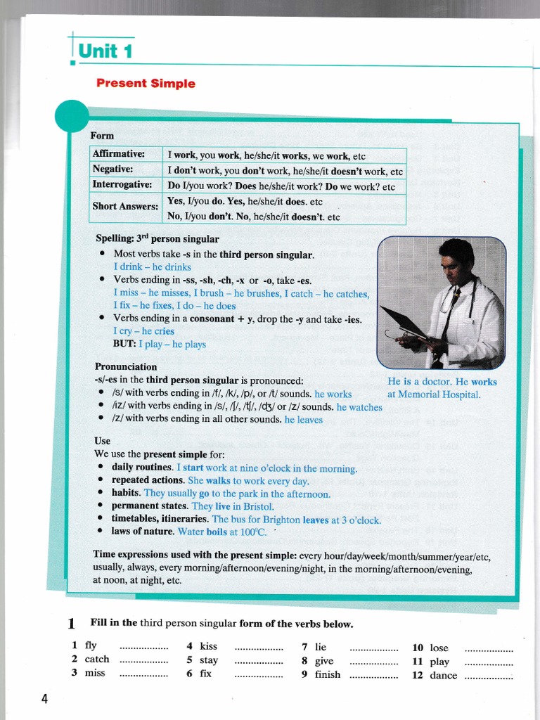 Present Simple | PDF | Workweek And Weekend | Semiotics