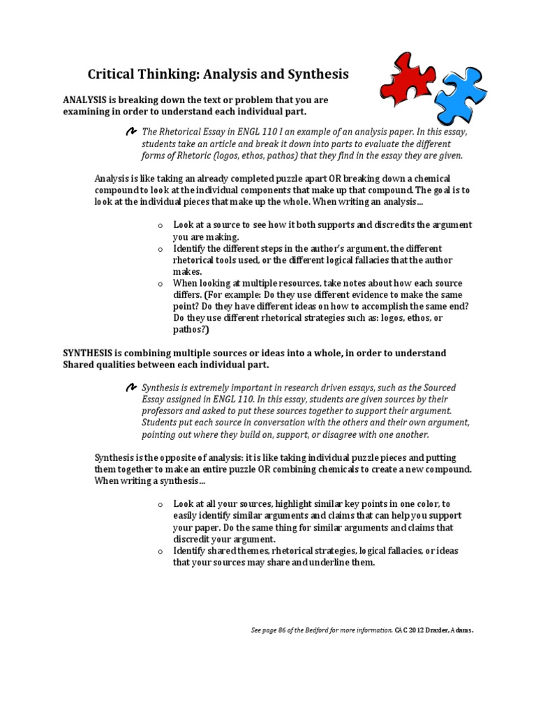 Critical Thinking Handout PDF | PDF | Rhetoric | Essays