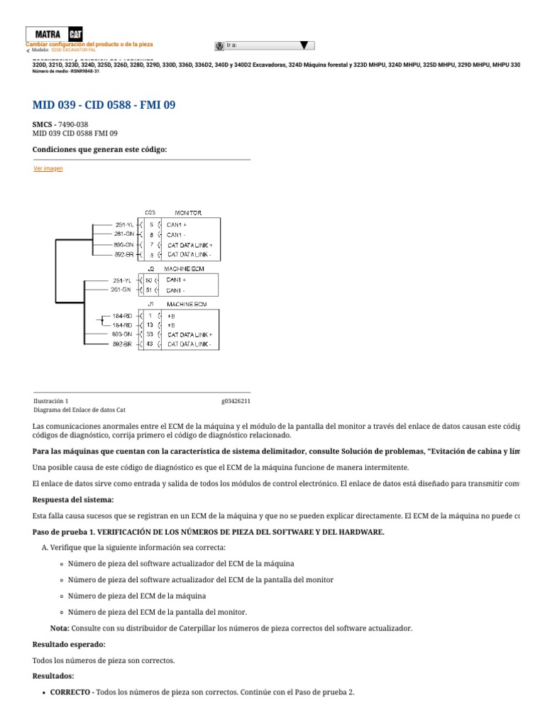 Código de Falla 0588-09 | PDF | Conector eléctrico | Monitor de computadora
