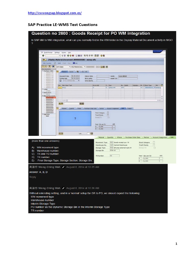 SAP Practice LE-WMS Test Cuestions | PDF