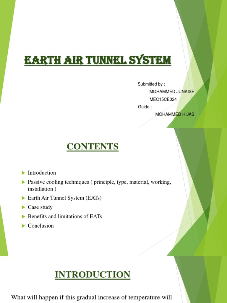Earth Air Tunnel System | PDF | Hvac | Air Conditioning