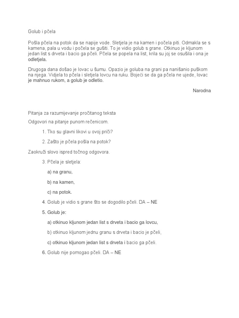 Golub I Pcela | PDF
