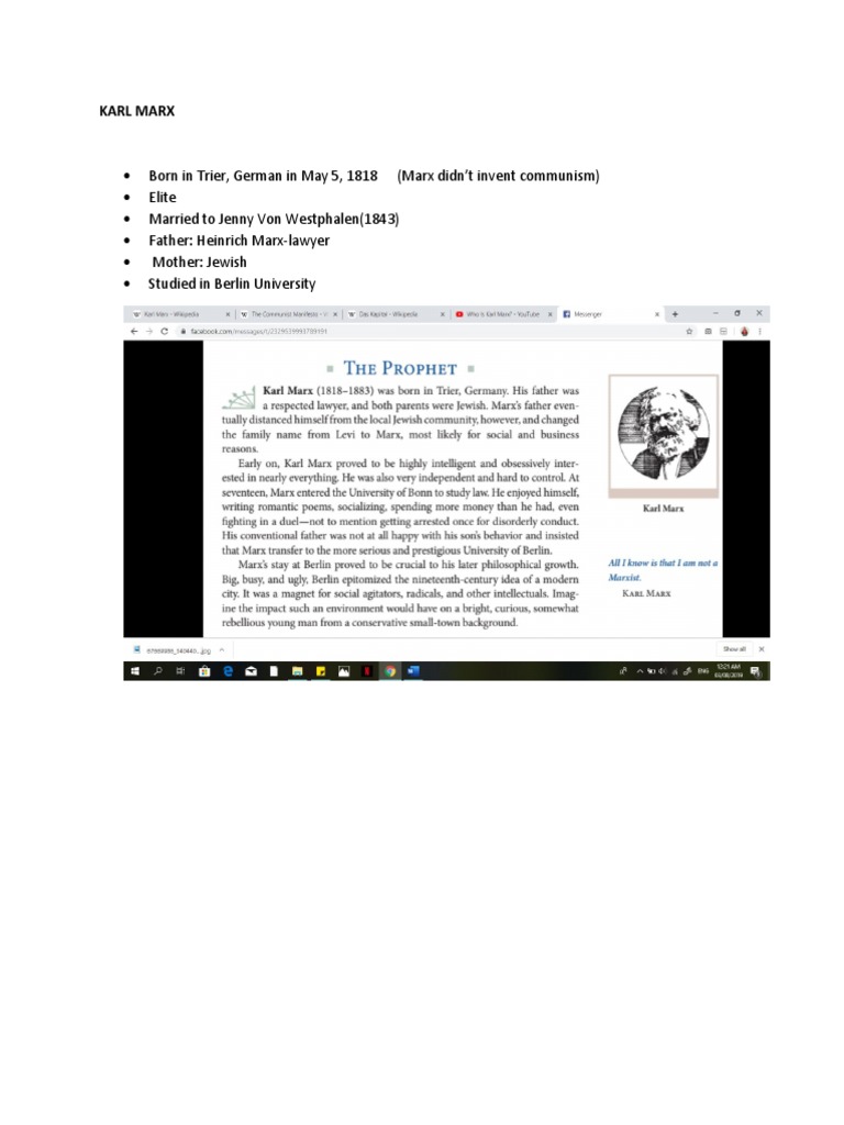 Karl Marx: Life and Background Summary | PDF