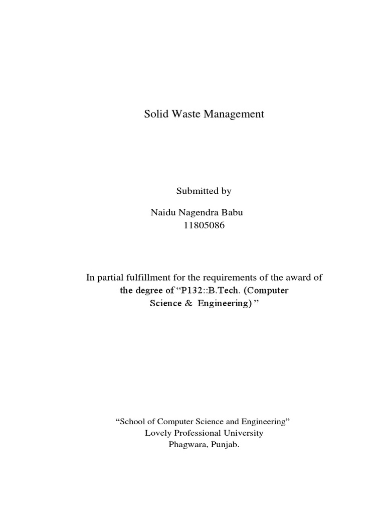 Solid Waste Management PDF | PDF | Waste Management | Municipal Solid Waste