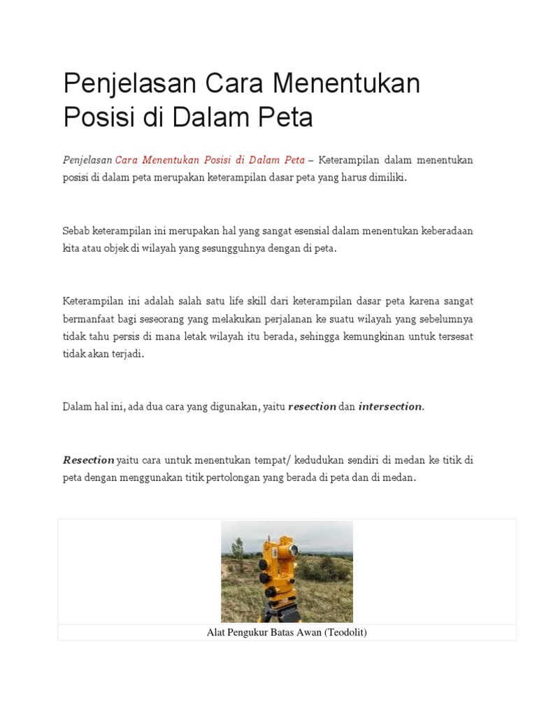 Cara Menentukan Posisi di Peta | PDF | Metode & Bahan Ajar | Griya & Taman