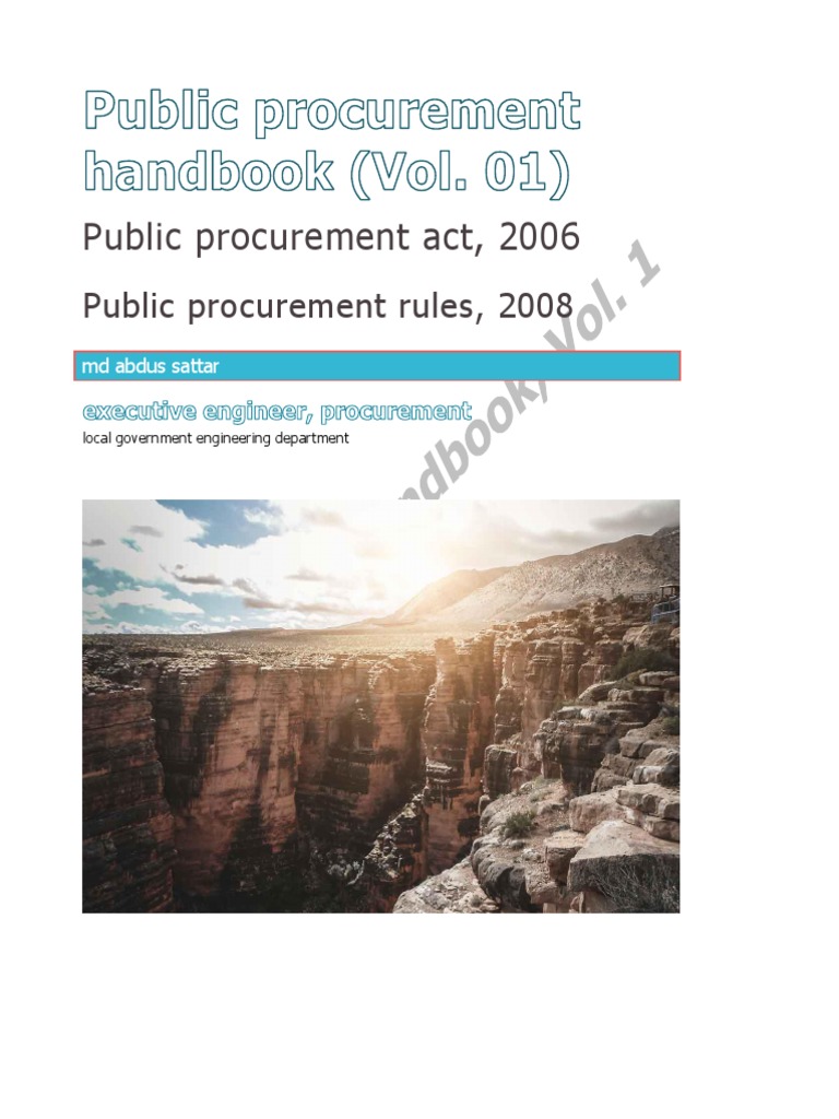 Public Procurement Handbook | PDF