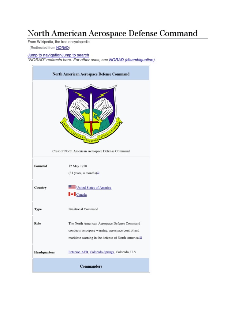 North American Aerospace Defense Command | PDF | North American ...