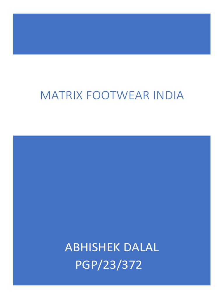 Matrix Footwear | PDF | Pricing | Marketing