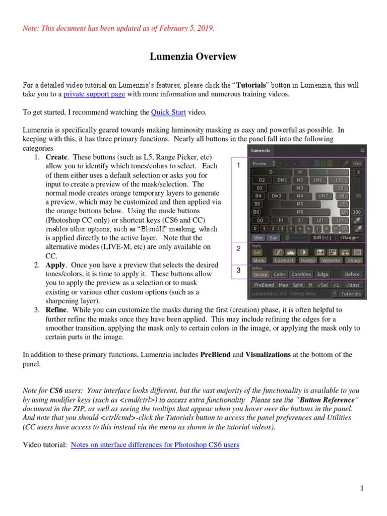 Lumenzia User Guide | PDF | Adobe Photoshop | Image Processing