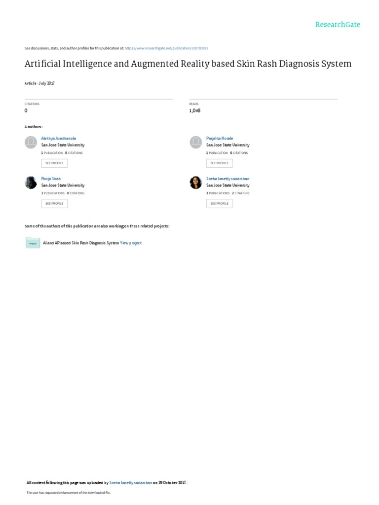 AI AR Based Skin Rash Diagnosis System | PDF | Artificial Intelligence ...