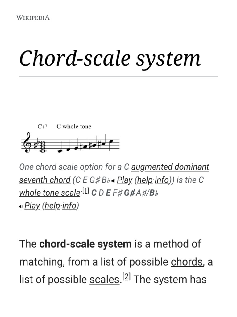 Chord-Scale System - Wikipedia | PDF | Musical Scales | Melody