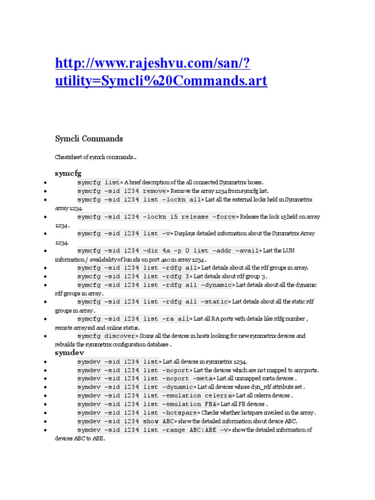 Symcli Commands | PDF | Computer Architecture | Areas Of Computer Science