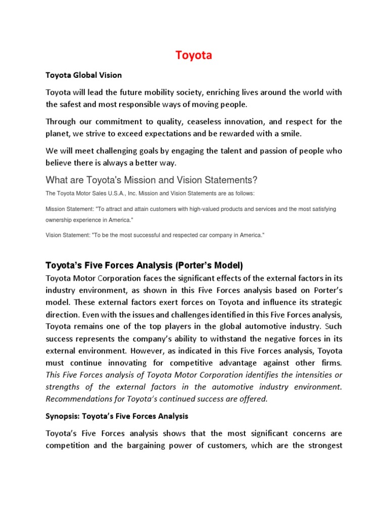 Toyota Strategy | PDF | Competition | Strategic Management