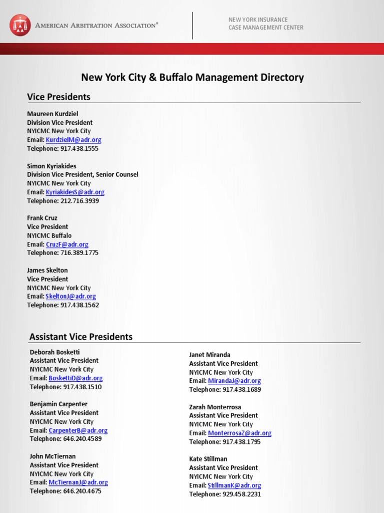 Executive Management Directory - July 2019 | PDF
