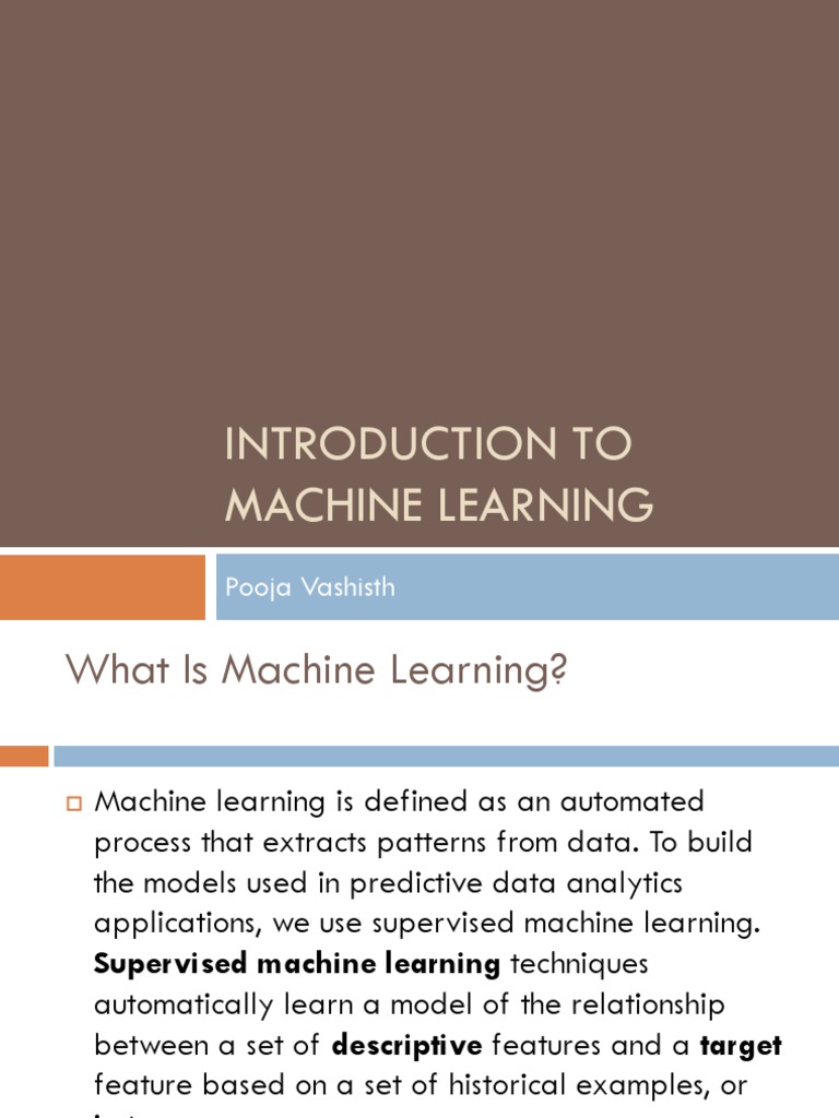 Lecture 2 Introduction | PDF | Machine Learning | Analytics
