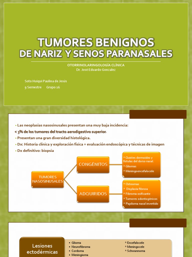 Tumores Benignos de Nariz y Senos Paranasales2 | PDF | Cráneo | Neoplasias