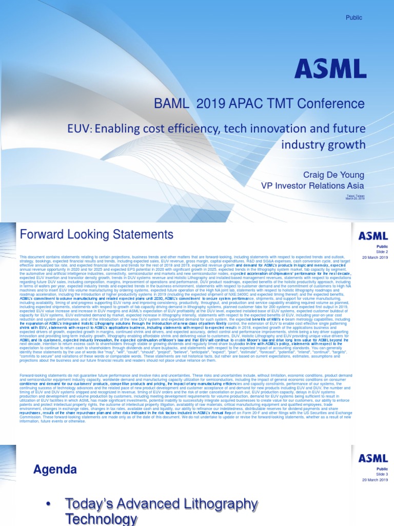 Asml 20190319 2019-03-20 BAML Taiwan Mar 2019 v1 Final | PDF | I Phone ...
