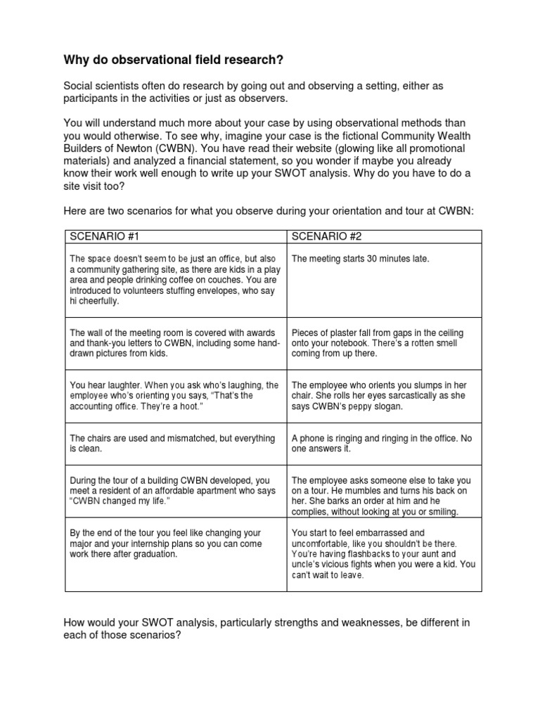 Observational Research Insights | PDF | Nonverbal Communication ...