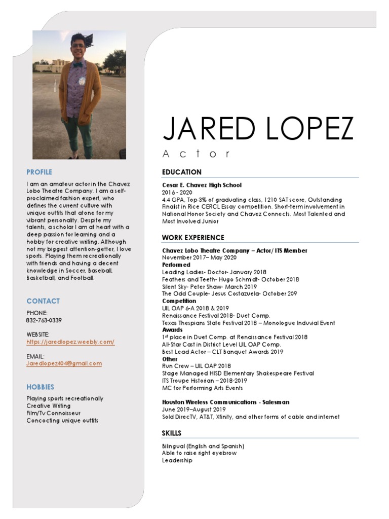 Jared Lopez Resume Pdf Entertainment