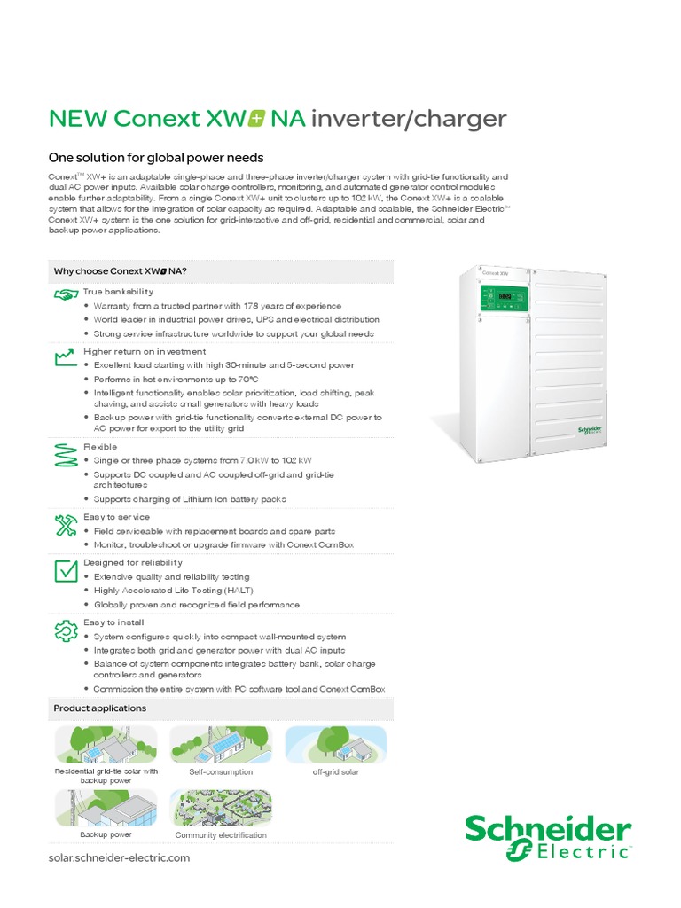 New Conext XW Na: Inverter/charger | PDF | Power Inverter | Alternating ...