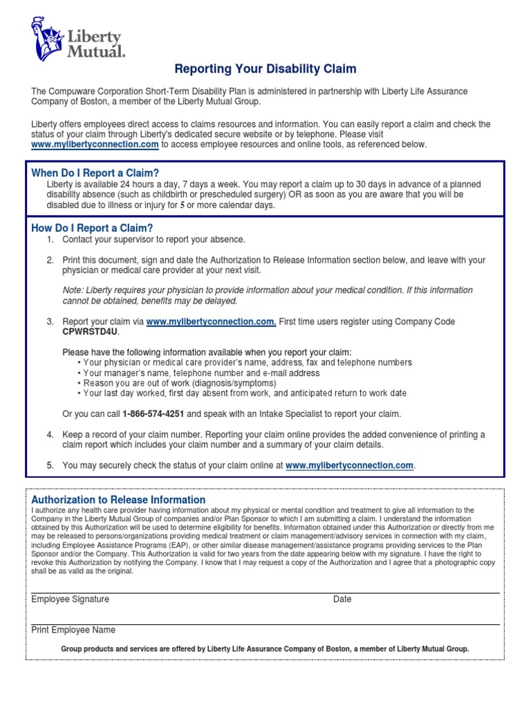 Reporting Your Disability Claim: When Do I Report A Claim? | PDF ...