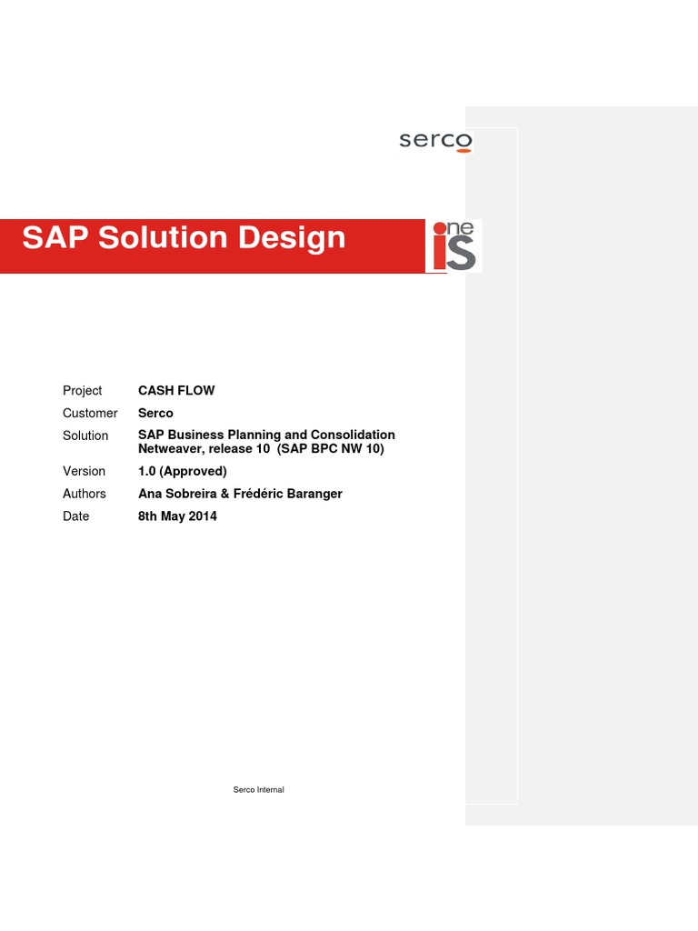 SAP Cash Flow Configuration Design Document - v1.0 - APPROVED | PDF ...