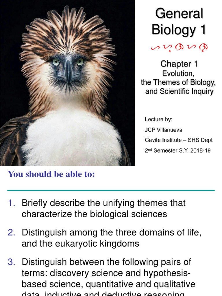 Chapter 1 Evolution, The Themes of Biology and Scientific Inquiry | PDF ...