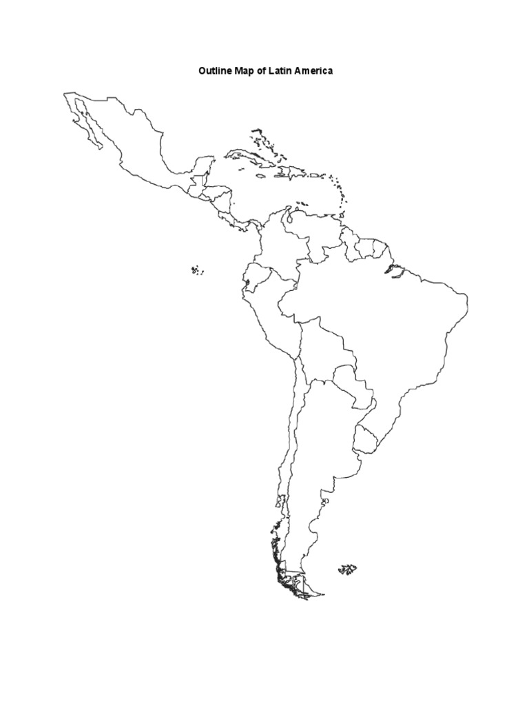 Outline Map of Latin America | PDF