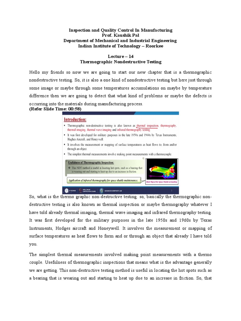 Thermographic Nondestructive Testing | PDF | Thermography | Infrared